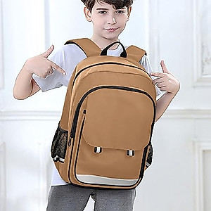 ODAWA Sand Brown Laptop Backpack 16 Inch for Men Middle School Backpack for Boys Book Bags for Boys