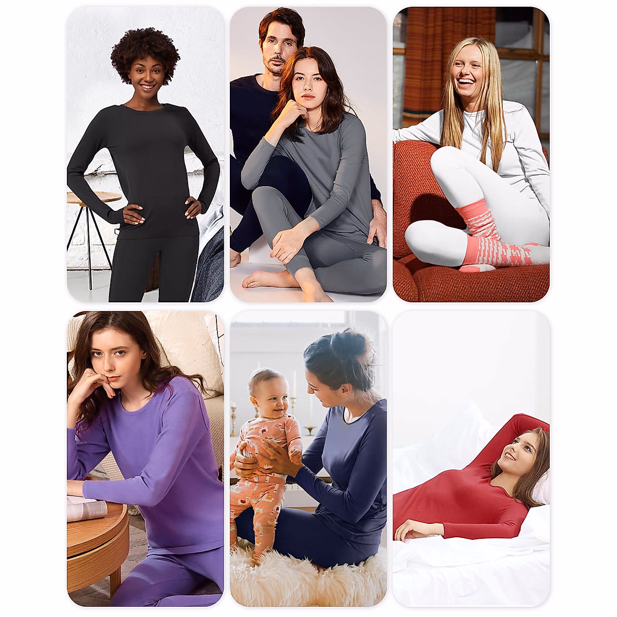 WEERTI Thermal Underwear for Women Long Johns Women with Fleece Lined, Base Layer Women Cold Weather Top Bottom（Black M）