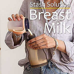 haakaa Silicone Milk Storage Bags Reusable Breastmilk Storage Bags Breast Milk Storing Containers for Breastfeeding, BPA Free, 9oz/260ml, 2 PK