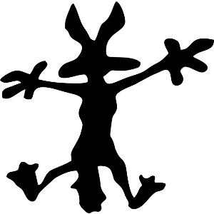 Cartoon Coyote Splat Hitting Wall - Car - Laptop - Decal - Sticker