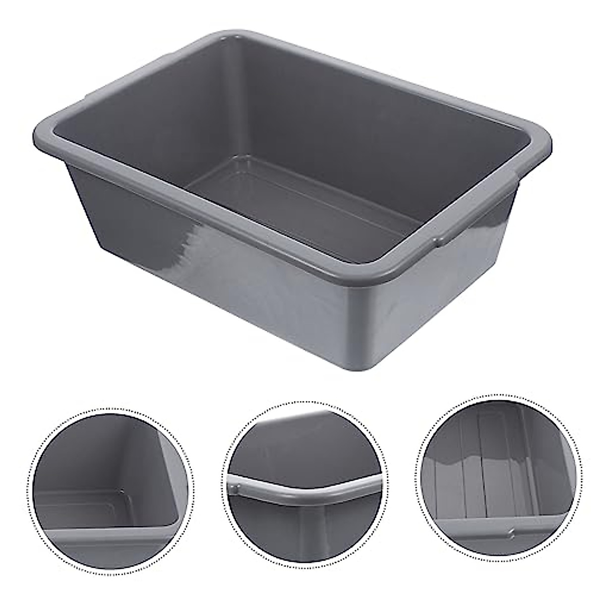 CHILDWEET Storage Bins Plastic Storage Tub Plastic Tubs Utility Tote Commercial Tote Tubs Utility Bus Box Storage Box Storage Basket Sink Household Wash Basin Grey White Storage Bins