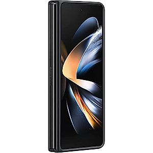 SAMSUNG Galaxy Z Fold 4 Case - Leather Cover, Protective, Premium, Elegant Phone Case with Front and Back Protection, Soft Surface - Bulk Packaging - (Black)