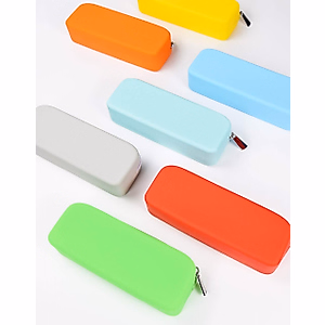 Gorgcase Silicone Pen Pencil Bag case with Zipper, Water Leak Resistant,Toiletry Essentials Holder, Cosmetic Pouch Organizer Drop kit for Personal Items,School,Gift,Kid,Teen, Student, Red