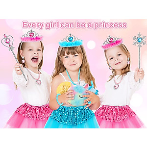 Princess Dress Up Toys & Jewelry Boutique, Princess dress up clothes for little girls pretend play toy set with Heel shoes, Skirts, Bag Toddler Dress Up Costumes Gift for Age 3 4 5 6 Years Old Kids