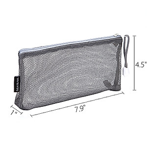 Sea Team 6pcs Multicolored Portable Travel Toiletry Pouch Nylon Mesh Cosmetic Makeup Organizer Bag with Zipper