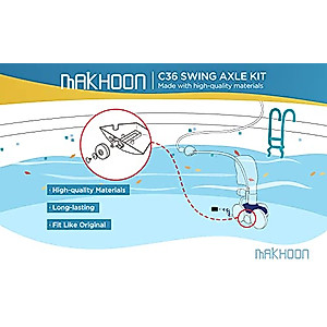 MAKHOON Pool Cleaner Replacement Parts C36 Swing Axle Kit for Polaris Zodiac 180/280/380 Pressure Cleaner