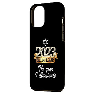 iPhone 14 Plus 2023 Bar Mitzvah Quote Festive Black Yellow Decor Case