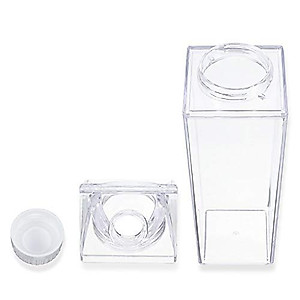 TIPSY UMBRELLA Clear Milk Carton Water Bottle (4PACK) - BPA Free Child Friendly - Environmentally Reusable – Milk Carton Shaped Water Bottle – Juice/Boba Tea Bottle – 17oz