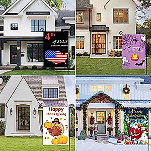 Seasonal Garden Flag Set of 12 12x18 Inch Double Sided Yard Flag Welcome Spring Summer Garden Flags for All Seasons, Easter Christmas Garden Flag for Outside Holiday Decorations