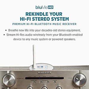 Auris Blume HD Long Range Bluetooth 5.0 Music Receiver Hi-Fi Audio Adapter with Audiophile DAC & AptX HD for Home Stereo, AV Receiver or Amplifier
