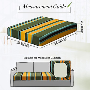 Newwiee 8 Pcs Patio Stretch Sofa Cushion Cover Outdoor Cushion Cover Replacement Patio Furniture Cushions Couch Slipcovers Chair Seat Cover Soft Flexibility Protector (Bright Color)