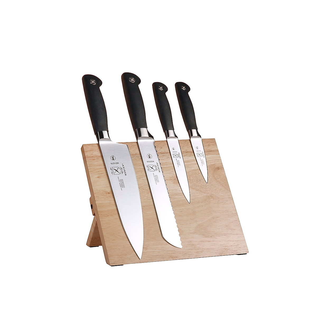 Mercer Culinary Genesis 5-Piece Magnetic Board Set, Rubberwood,Black