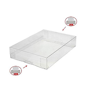 CHILDMORY 10Pcs Clear Box Case Sleeve CIB Protector for SNES N64 Games Cartridge Box