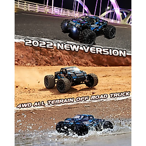 HAIBOXING RC Cars 1/18 Scale 4WD Off-Road Monster Trucks with 36+KM/H High Speed, 2.4 GHz Remote-Controlled Electric All Terrain Waterproof Vehicles with Rechargeable Battery for Kids and Adults RTR