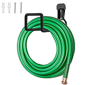 Flyisland Garden Hose Holder Wall Mount,Heavy Duty Water Hose Hanger Solid Iron Hose Hook Hose Reel Holds Up to 100 ft. of Garden Hose (100 Ft, Black)