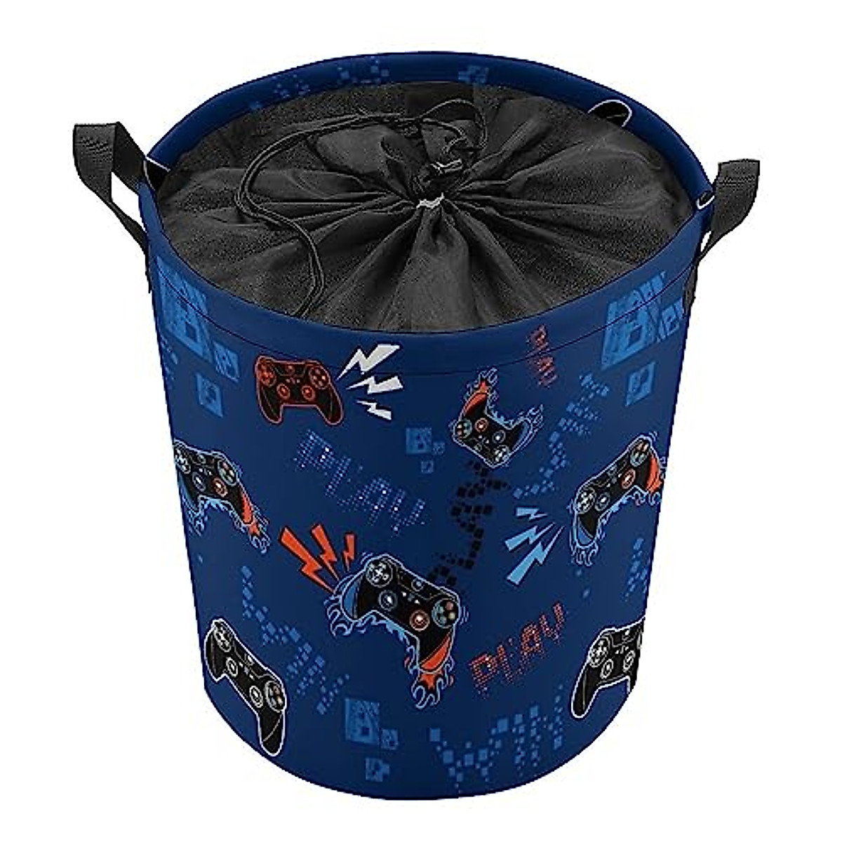 LynaRei Laundry Hamper Game Joystick Dirty Clothes Storage Basket Gamer Doodle Collapsible Waterproof Toy Organizer for Boys And Girls Bedrooms, Bathroom