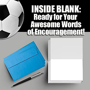 Play Strong Soccer You Rock Note Cards 12-Pack (4.25"x5.5") Illustrated Sports Powercards Thank You Note Card Set Perfect for Soccer Players, Coaches, Fans and Fanatics - They'll Love 'Em!