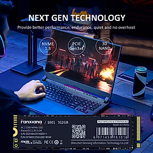 fanxiang S501 512GB NVMe SSD 3D NAND1.3 PCIe Gen3x4 M.2 2280 Internal Solid State Drive (Read/Write Speed up to 2,150/1,600 MB/s) Compatible with Laptop & PC Desktop