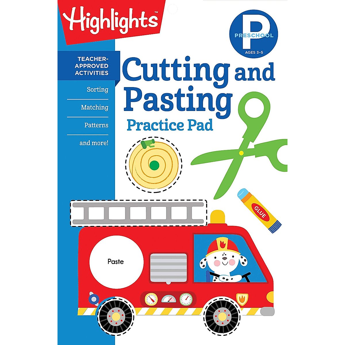 Preschool Cutting and Pasting: Scissor Skills Activity Book for Preschoolers to Practice Cutting Paper, Sort, Match, Find Patterns and More (Highlights Learn on the Go Practice Pads)