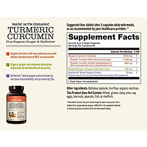 NatureWise Curcumin Turmeric 2250mg | 95% Curcuminoids & BioPerine Black Pepper Extract | Advanced Absorption for Joint Support [2 Month Supply - 180 Count]