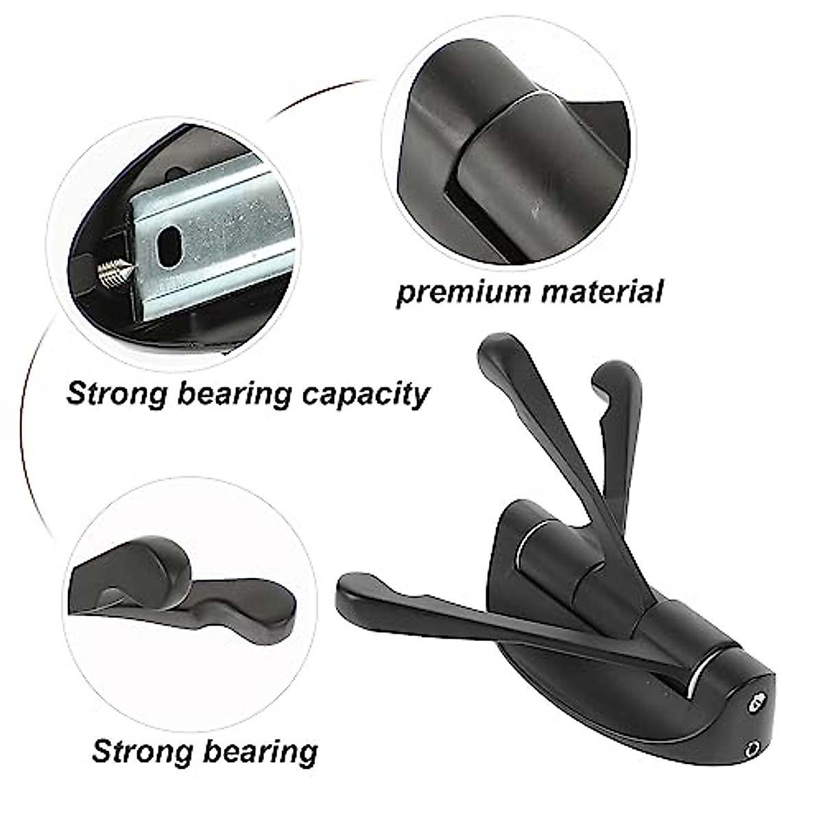 Towel Hooks Rotating Coat Hooks for Hanging with 3 Swivel Arms Wall Mounted Towel Holder Space Saving Hanger for Bathroom Kitchen Black Black Hooks