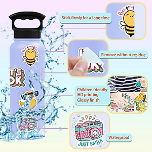 145Pcs Water Bottle Stickers for Girls Teens Kids Waterproof Inspirational VSCO Vinyl Stickers for Laptop Skateboard Aesthetic Trendy Cute Word Stickers School Reward Decals