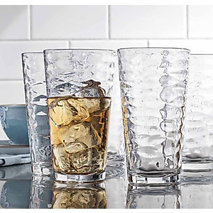 Glaver's Drinking Glasses Set of 4 Highball Glass Cups, 17 Oz. Basic Cooler Glassware, ideal for Water, Juice, Cocktails, Iced Tea and more. Dishwasher Safe.