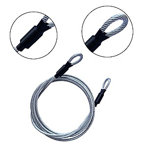 GOMRQING 4FT 5mm Security Cable Lock,Braided Steel Vinyl Coated Safety Cable Luggage Lock,Flexible Steel Cable Security Wire Rope Double Loop