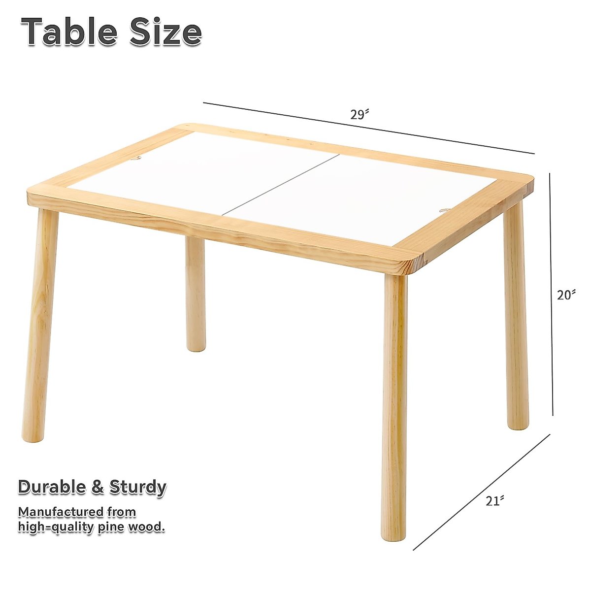 ZARKEET Sensory Table for Toddlers 1-3, Not with Sensory Bin Kids Table, Easy to Assembly - The Ideal Kids Activity Table for Playing, Learning, Drawing and More!