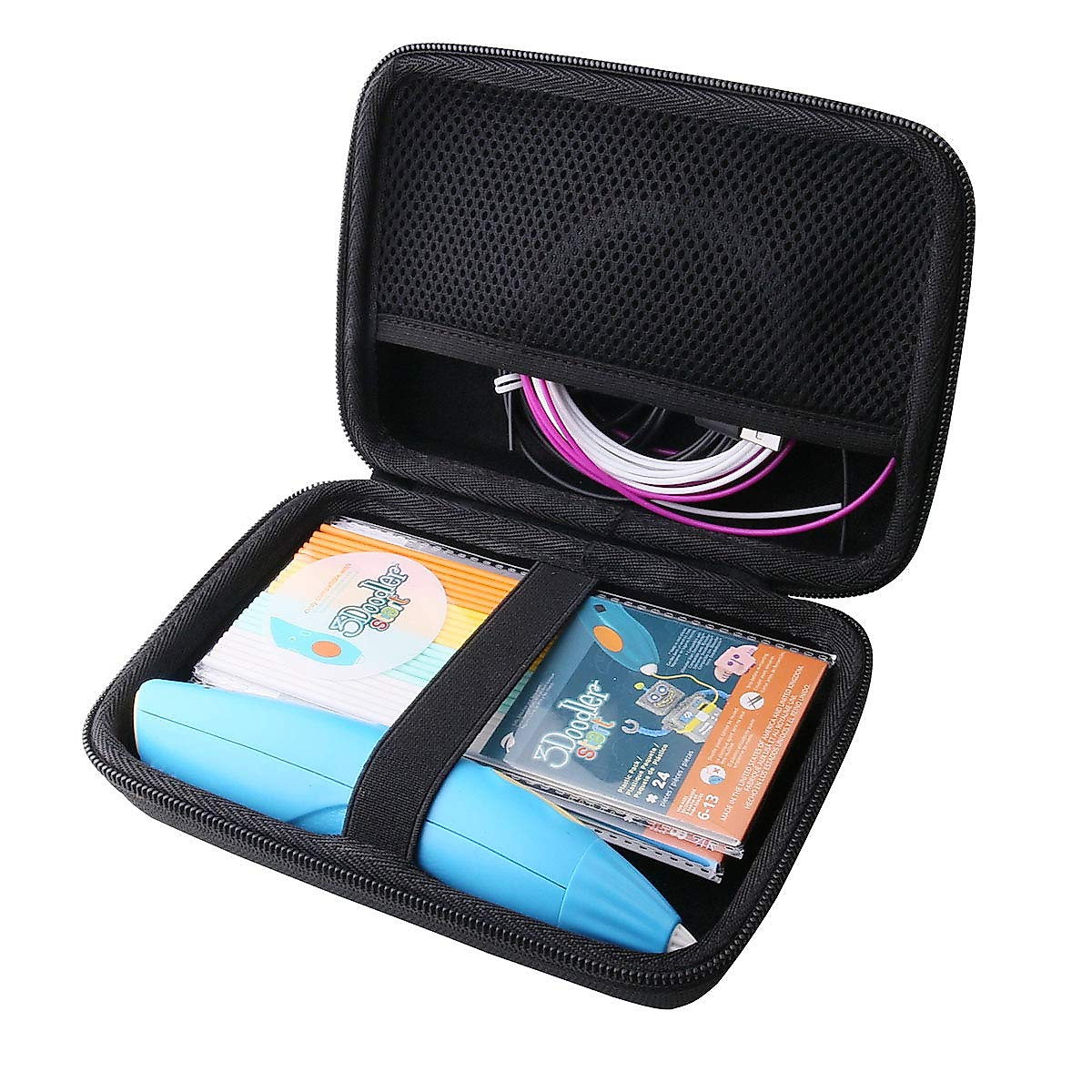 WERJIA Hard Carrying Case Compatible with 3Doodler Start 3D Printing Pen (Black)