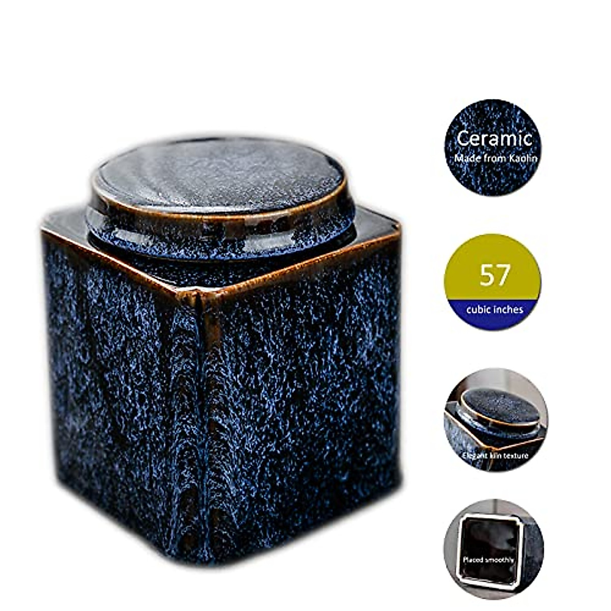 by Unbranded Keepsake Urns Ashes Ceramics, Small Urns For Human Ashes,  Cremation Urns for Ashes Unique Handmade Products and Ashes Urn, Display Burial at Home or Office Decor (Blue)