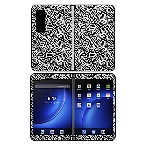 MIGHTY SKINS Carbon Fiber Skin Compatible with Microsoft Surface Duo 2 - Abstract Black | Protective, Durable, and Unique Vinyl Decal wrap Cover | Easy to Apply and Change Style | Made in The USA