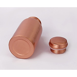 BUYERWELL 100% Pure Copper Water Bottle 17 Oz Copper Bottle Water with Lid – Ayurvedic Copper Water Bottle – Copper Water Vessel - Drink More Water Bottle – Small -Leak Proof - Seamless Matt Finish