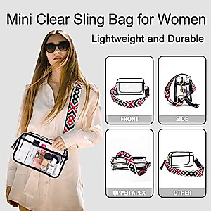 Clear Fanny Bag Stadium Approved for Women with Wide Shoulder Strap, PVC Transparent Crossbody Purse Fanny Pack Small Chest Bag Daypack for Lady, Girls Bum Bag for Shopping Hiking Travel(Black)