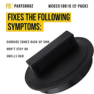 WC11X20163 WC03X10010 Disposal Splash Guard [DIY Tips Included] by PartsBroz - Compatible Hotpoint GE Disposal Stopper - Replaces AP6890897 WC11X0058 - Lifetime Drain Stopper for Kitchen
