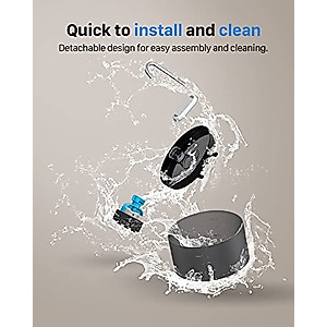 Cat Water Fountain, GIOTOHUN Faucet-Shaped 67oz/2L Cat Fountain, Super Silent , Built-In Led Light, Activated Carbon Filter, Translucent Water Tank, Suitable for Multiple Pets, Black