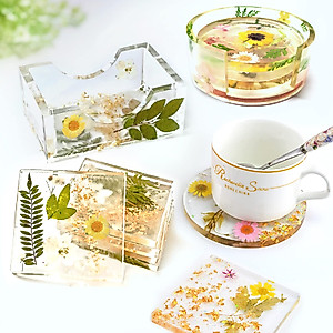 Upgraded 12 Pieces Coaster Resin Molds Set, Funstorm Epoxy Molds Holder Kit with Rectangle Round Coaster molds, Thickened Non-Deformable Material, Silicone Molds for DIY Resin， Home Decoration