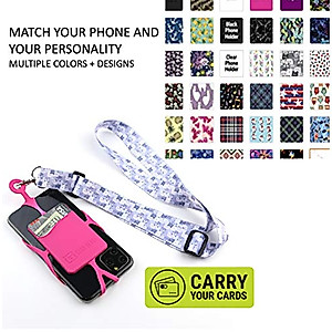 Gear Beast Cell Phone Lanyard - Universal Mobile Phone Lanyard with Case Holder,Card Pocket,Soft Neck Strap,and Adjustable Clip - Compatible with iPhone,Galaxy & Most Smartphones - Cherry Blossom