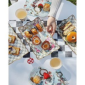 Talking Tables Truly Alice Food Serving Platter 12" x 7.5" a Tea Party Birthday, Multicolor