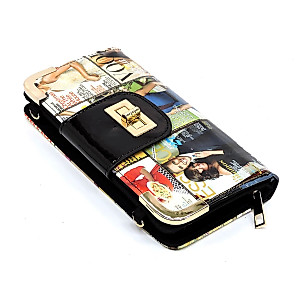 Glossy magazine cover collage cross body handbags purses clutches and wallets Michelle Obama bags (Wallet 5)