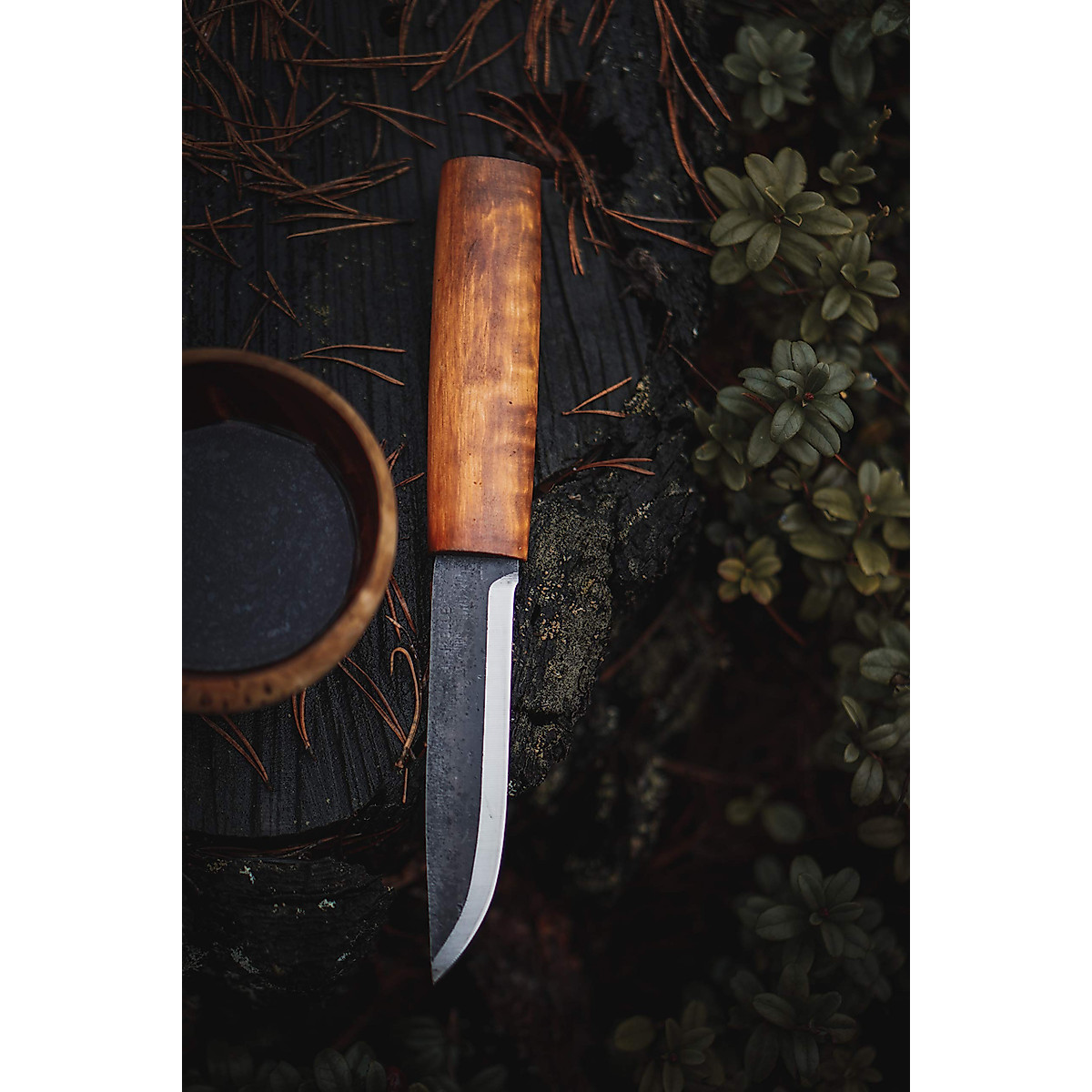 HELLE Knives - Viking - Fixed Blade - Historic Knife - Birch Wood Handle - H3LC Stainless Steel - Stick Tang - Made in Norway
