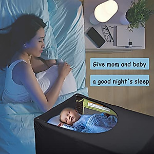 LYFFXYH Crib Tent Cover Pack and Play Blackout Cover Slumberpod for Pack n Play Blackout Crib Cover for Indoor Outdoor Napping Playing Sleeping Block Out 85% Light