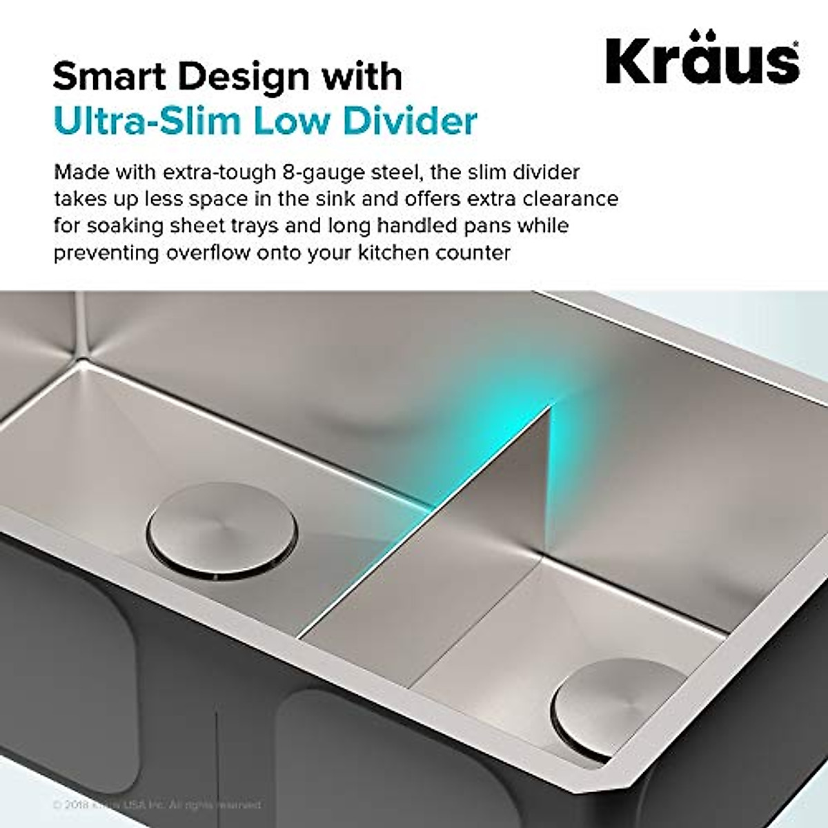 KRAUS Standart PRO™ 32-inch 16 Gauge Undermount 60/40 Double Bowl Stainless Steel Kitchen Combo with WasteGuard™ Continuous Feed Garbage Disposal, KHU103-32-100-75MB