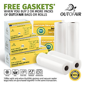 11" x 100' Mega Roll & Cutter Box Vacuum Sealer Bags Roll (No More Scissors) 4 mil 100 Foot OutOfAir, 33% Thicker, BPA Free, Sous Vide, Commercial Grade, Works with FoodSaver Sealers