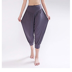 LKXHarleya Women Modal Harem Yoga Pants Loose Casual Fold Over Pilates Capri Pants Yoga Pants