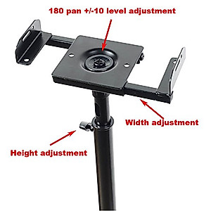 VideoSecu 2 Heavy Duty PA DJ Club Adjustable Height Satellite Speaker Stand Mount - Extends 26.5" to 47" (Compatible with Bose, Harmon Kardon, JBL, KEF, Klipsch, Sony, Yamaha, Pioneer and Others) 1B7