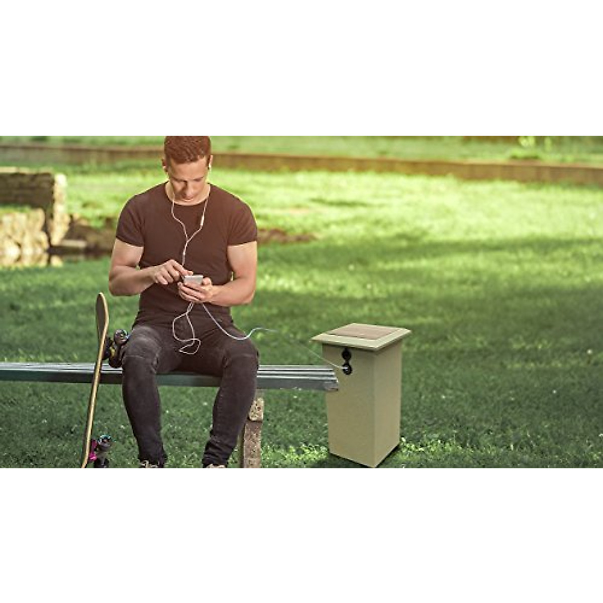 SuperCharge7™ Solar Powered USB Charging Station in Weathered Bronze, Cell Phone Charger, Outdoor, Weatherproof