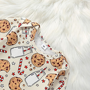 Infant Newborn Baby Girls Floral Sleep Gown Headband Sleepwear Romper Sleeping Bags Outfits (0-3 Months,Candy Cane&Cookie)