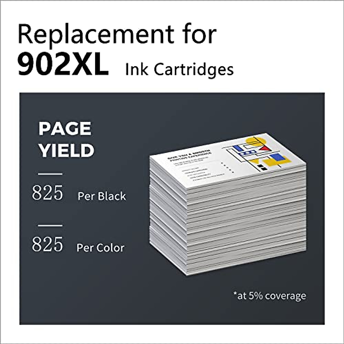 902XL Ink Cartridges LemeroSuperx Remanufactured Ink Cartridge Replacement for HP 902XL 902 XL Ink Cartridges, for 6978 6962 6950 6958 6968 6970 Combo Pack
