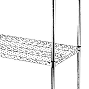 4-Tier Steel Wire Deck Industrial Storage Rack,Heavy Duty Adjustable Wire Shelving for Custom Workshop/Garage Storage Solutions, Total Capacity: 272kg